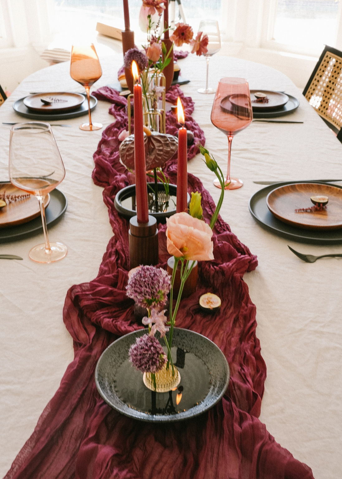 Holiday Tablescape for Fall + Ikebana Arrangement