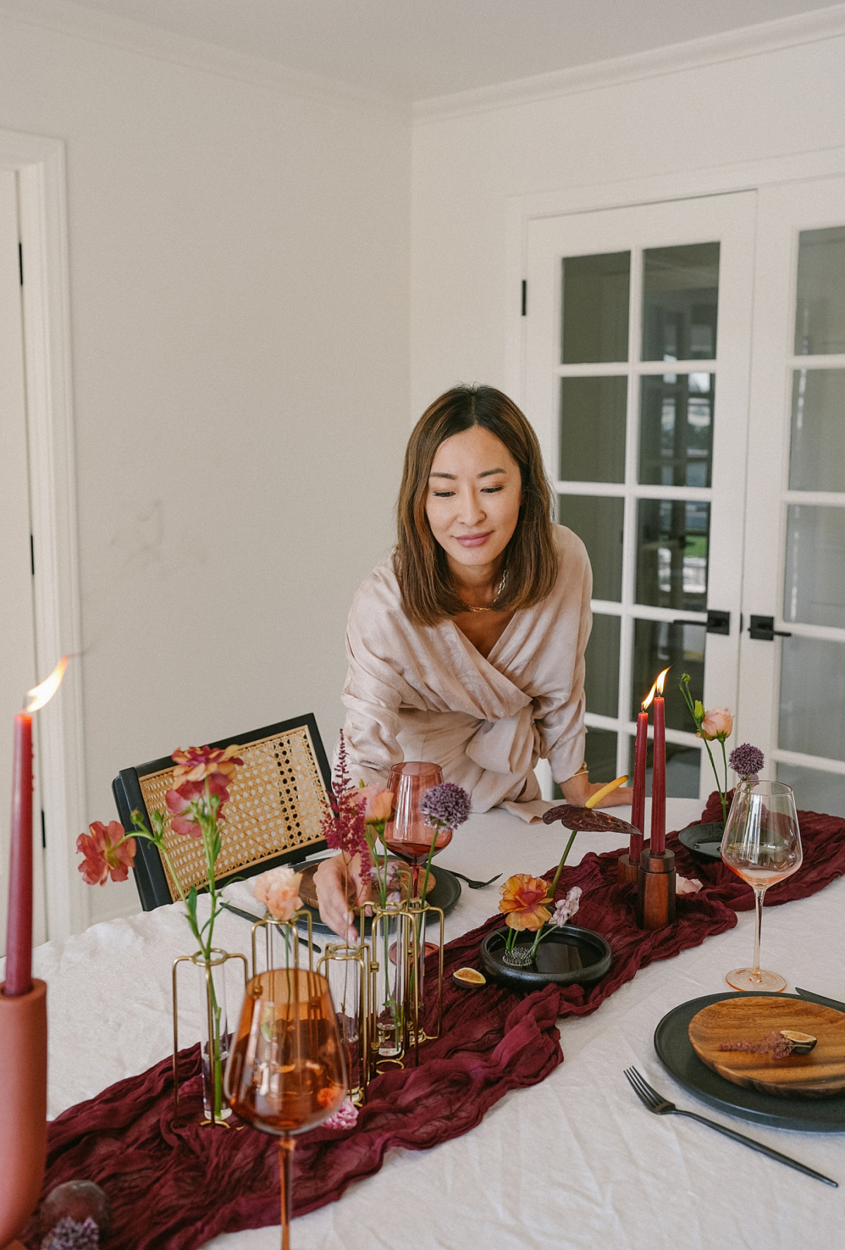 Holiday Tablescape for Fall + Ikebana Arrangement