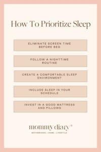 How To Prioritize Sleep | Mommy Diary
